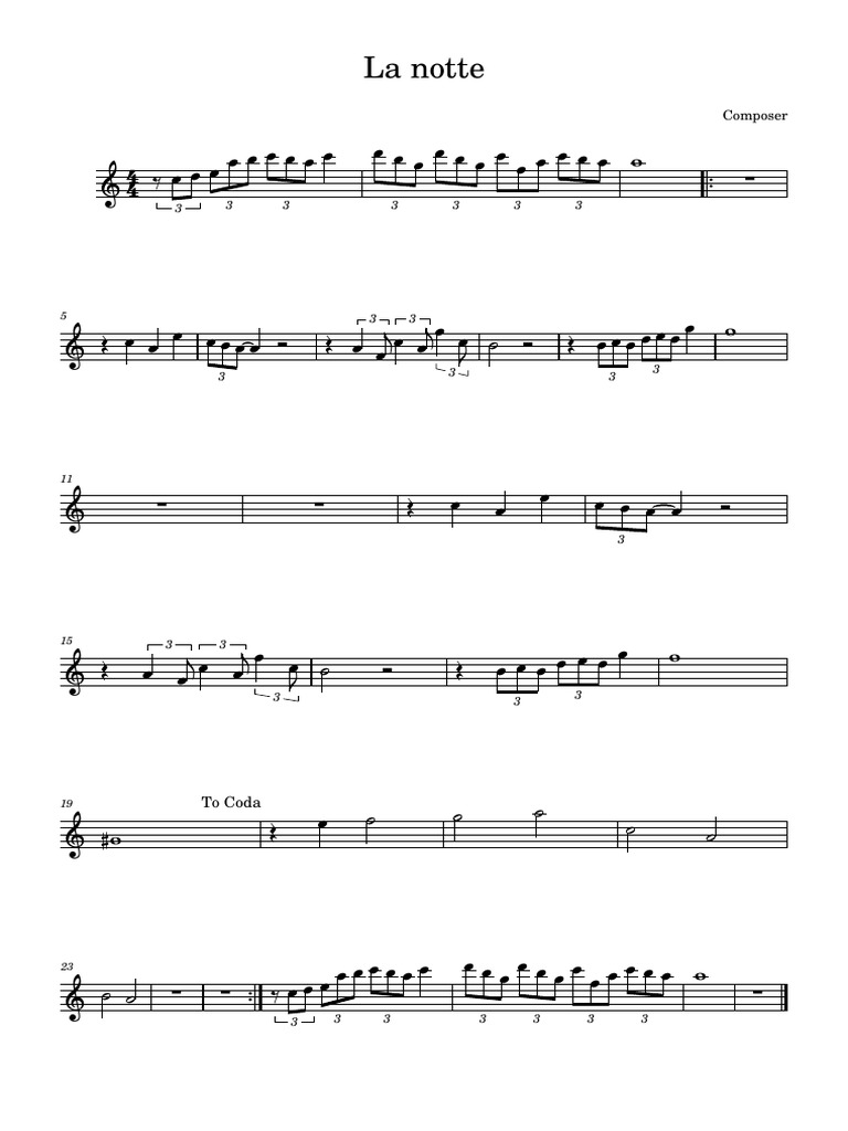 La Notte Salvatore Adamo Flute | PDF