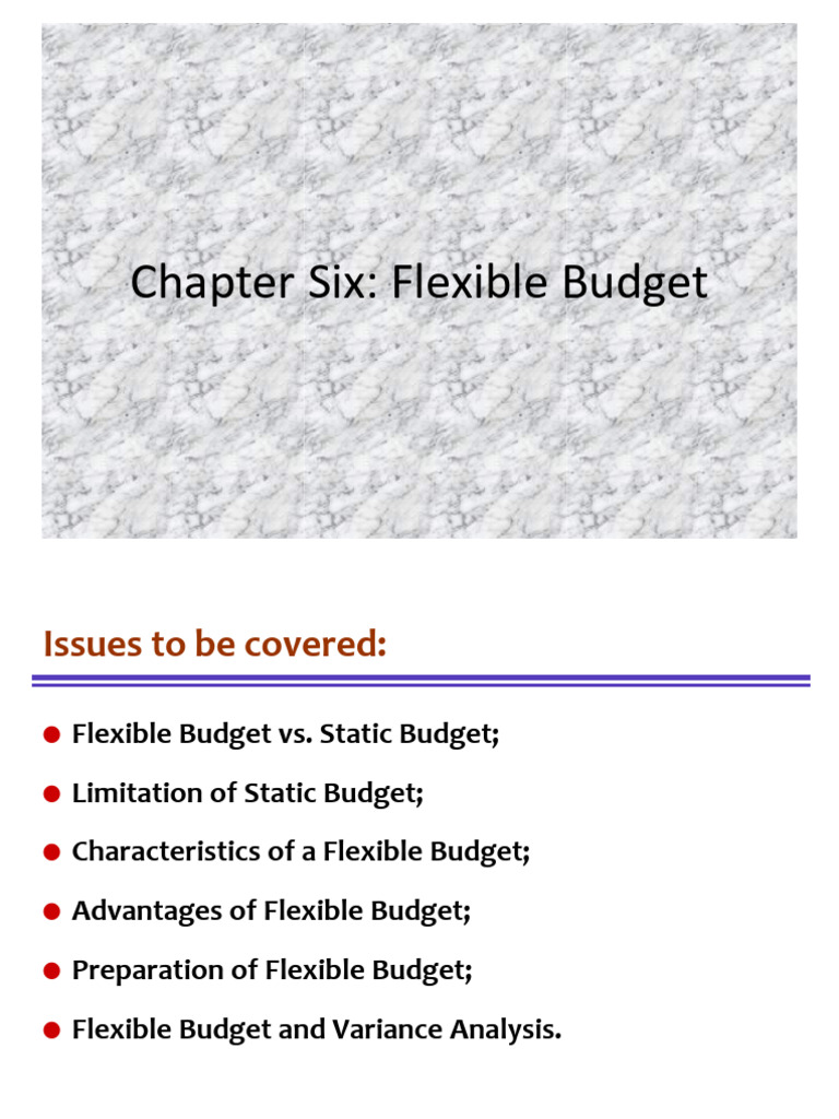 Chapter 6 Flexible Budget Pdf Pdf Revenue Budget