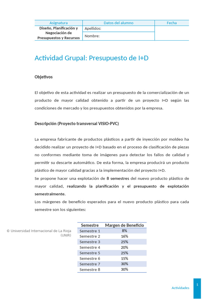 Act 2 Grupal Presupuesto I+D CGM | PDF | Presupuesto | Investigación y desarrollo