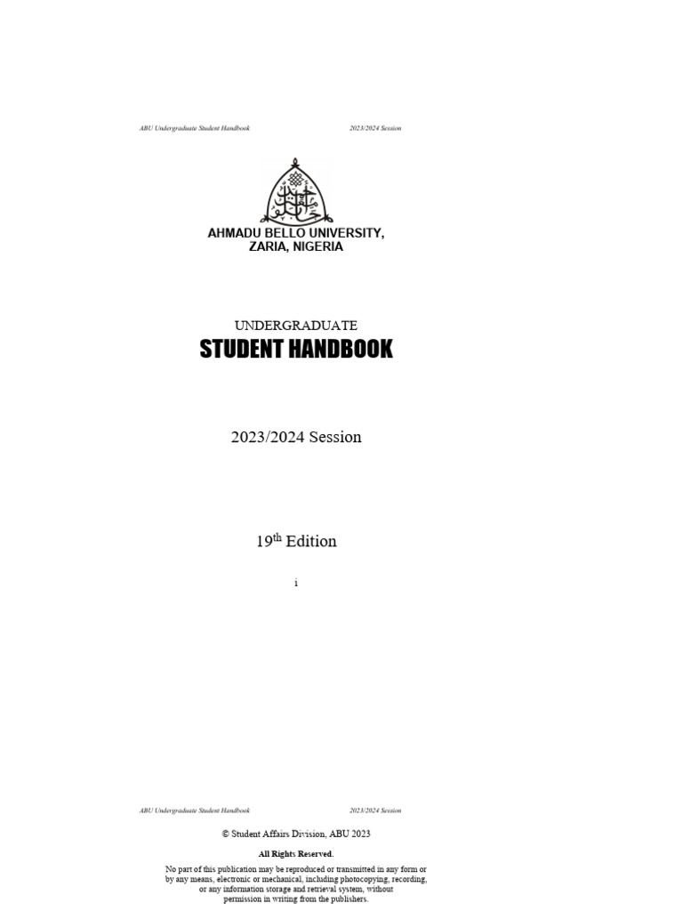 Updated Student Handbook For 2023 2024 Session | PDF | Libraries