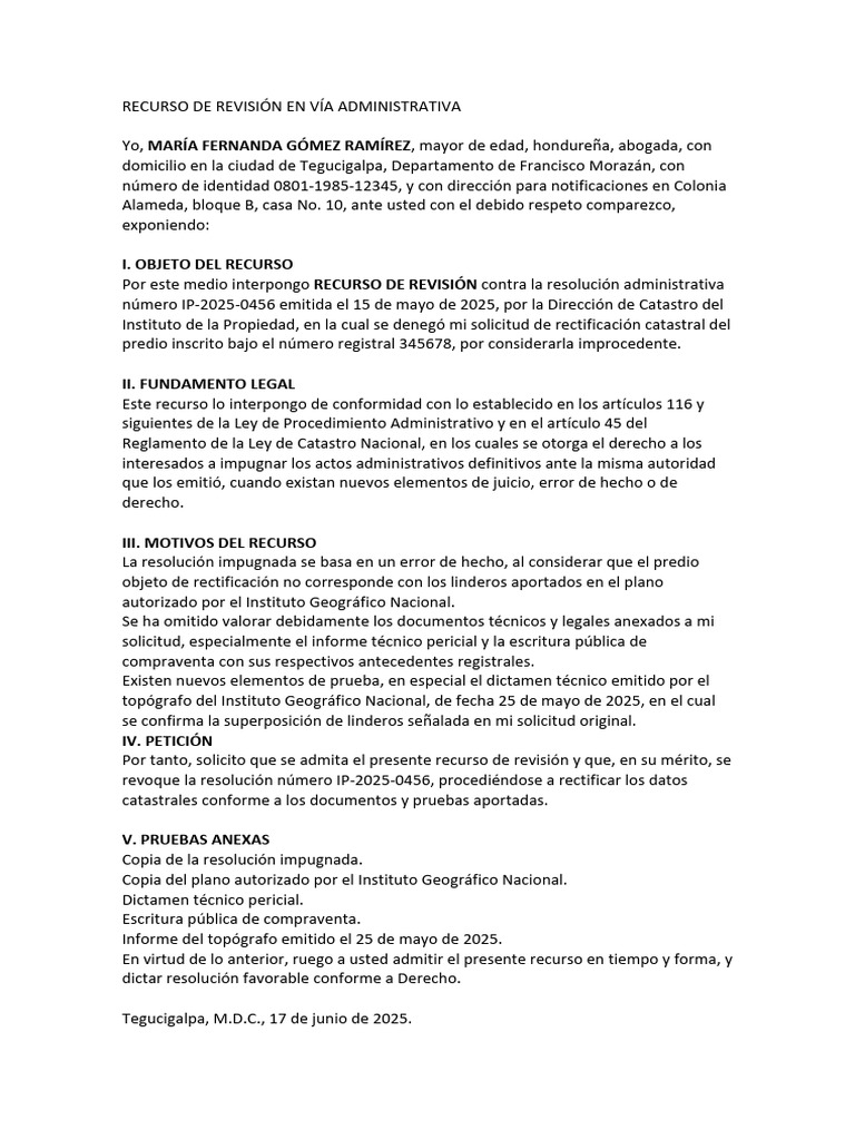 Recurso de Revisión en Vía Administrativa | PDF | Justicia | Crimen y ...