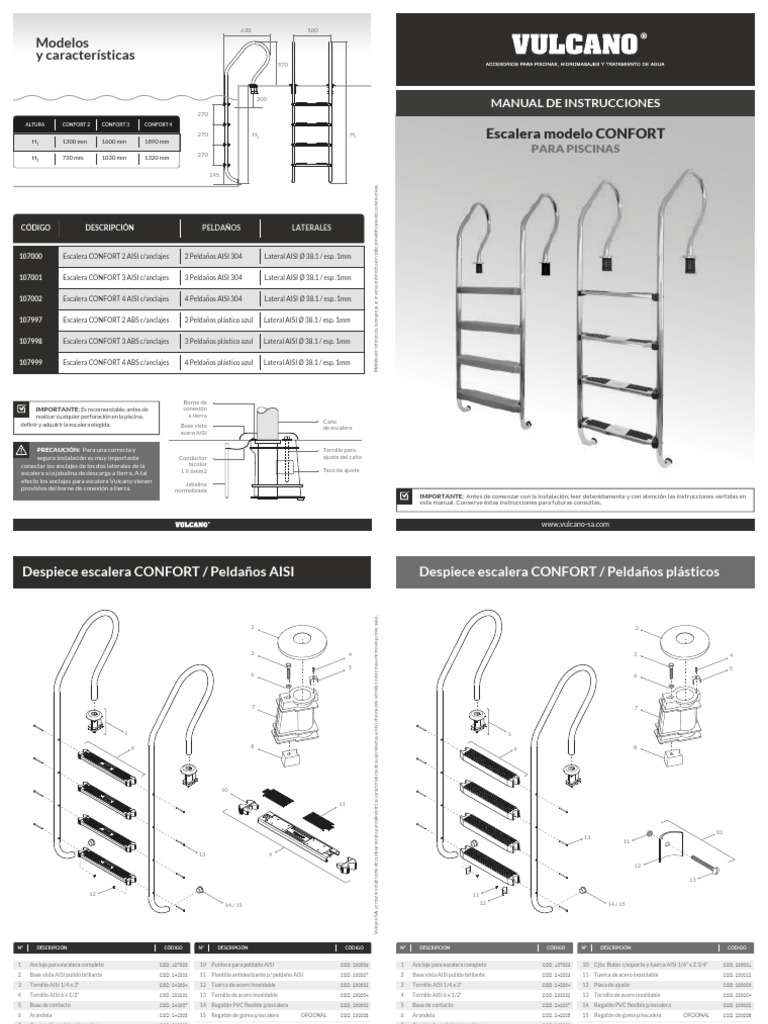 Manual Escaleras Confort-1 | PDF | Tornillo | Máquinas