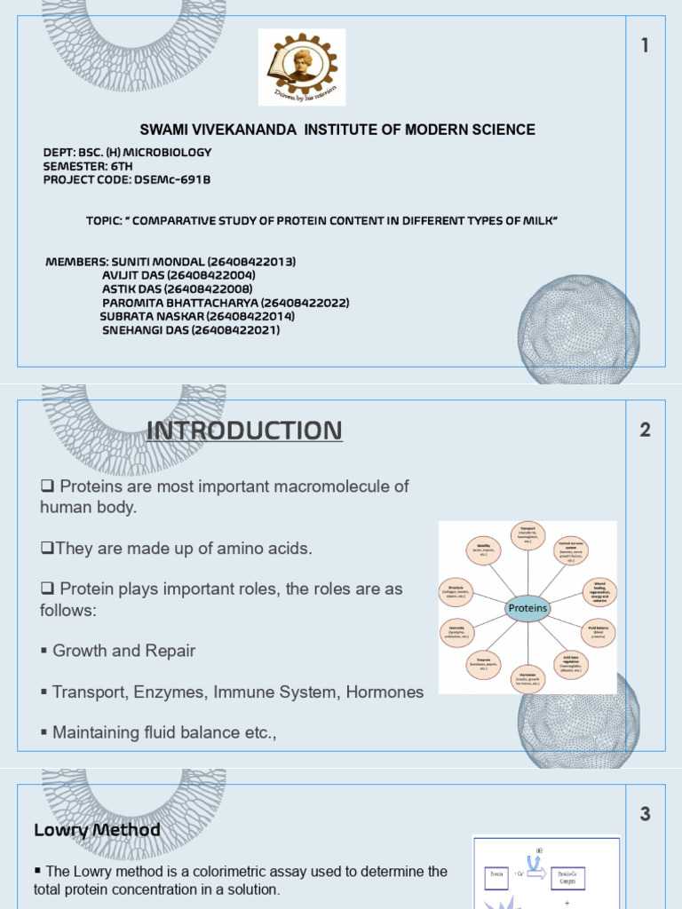 Protein Analysis by Lowry Method | PDF | Standard Deviation | Coefficient Of Variation