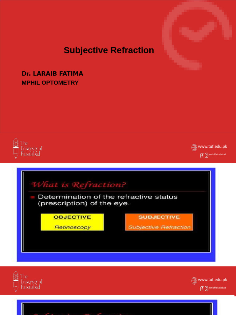 Understanding Subjective Refraction Techniques | PDF | Myopia | Vision