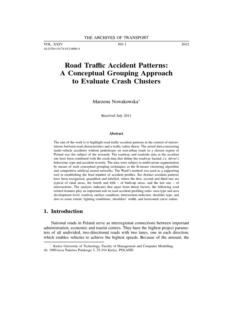 2012 - Road Traffic Accident Patterns | PDF | Cluster Analysis | Applied Mathematics