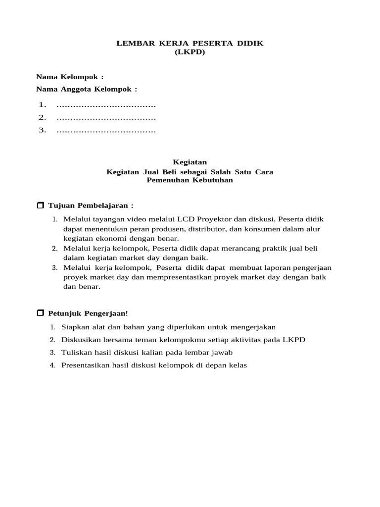 LKPD Kegiatan Ekonomi | PDF