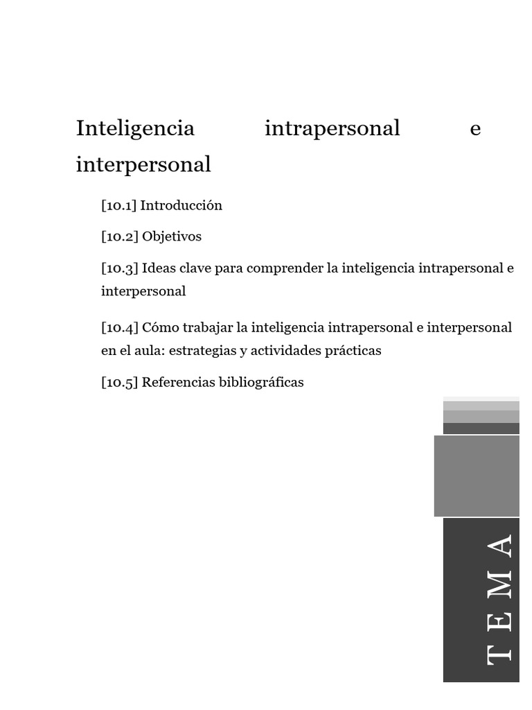 Estrategias para Inteligencias Intrapersonal e Interpersonal | PDF ...