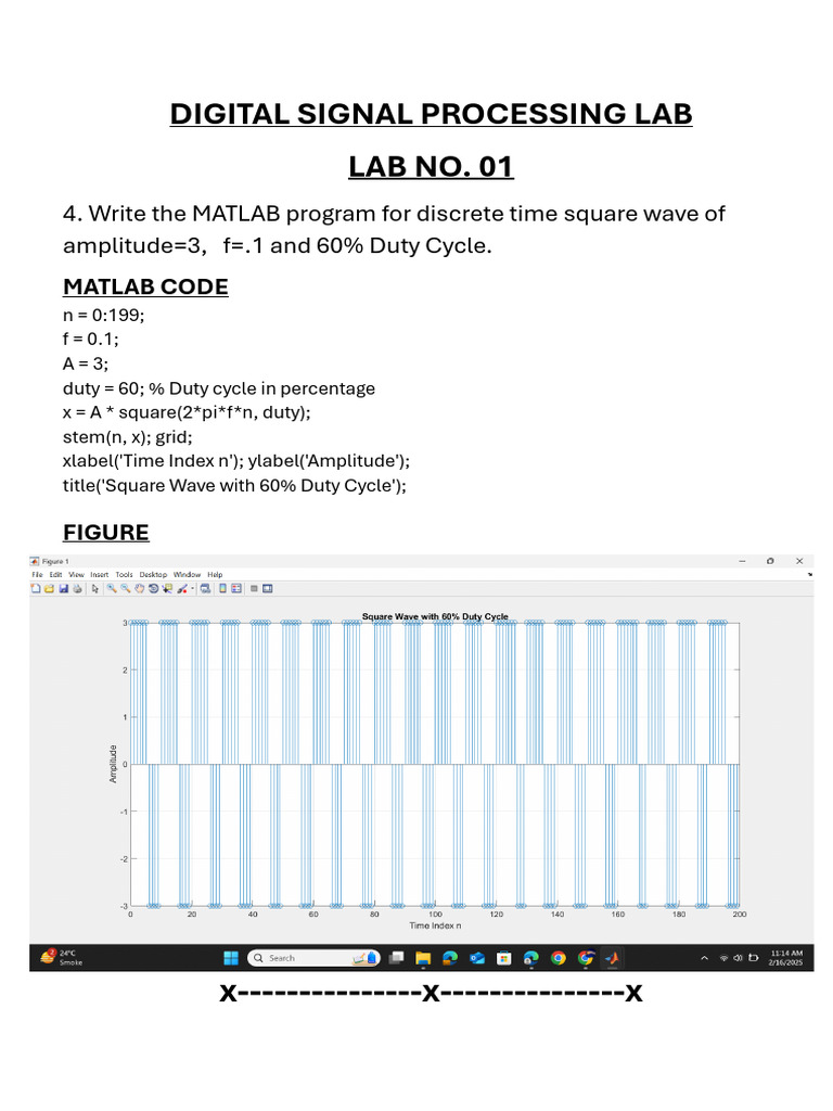 Digital Signal Processing Lab 01 | PDF