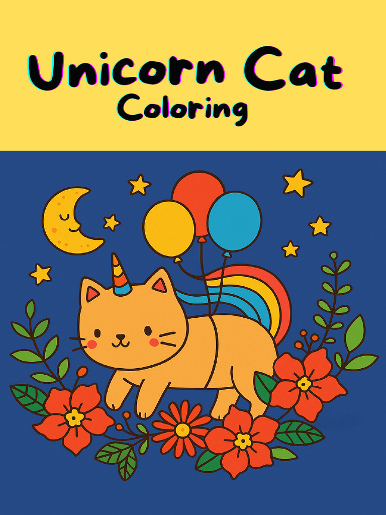 Unicorn Cat Coloring Worksheet Set - 20250526 - 171319 - 0000 | PDF