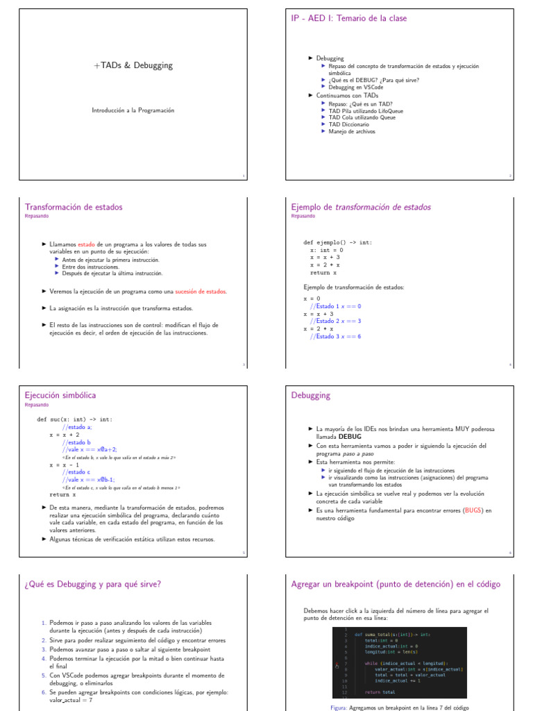 TeÃ Rico 9 - +TADs Debugging - para Imprimir | PDF | Cola (tipo de datos abstractos) | Archivo ...
