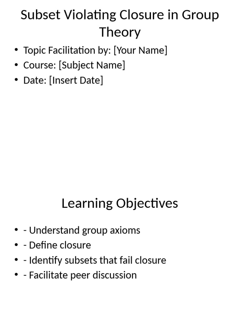 Topic Facilitation Group Closure | PDF