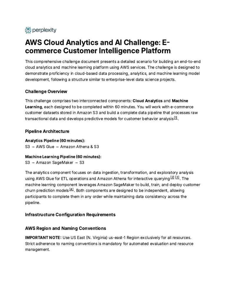 AWS Cloud Analytics and AI Challenge - E-Commerce C | PDF | Cross ...