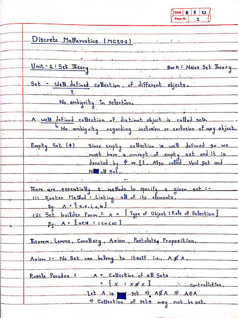 Discrete Mathematics Notes | PDF