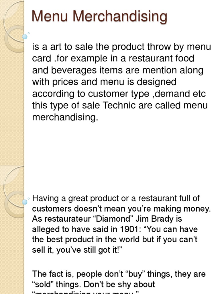 Menu Merchandising | PDF | Menu | Weather Forecasting