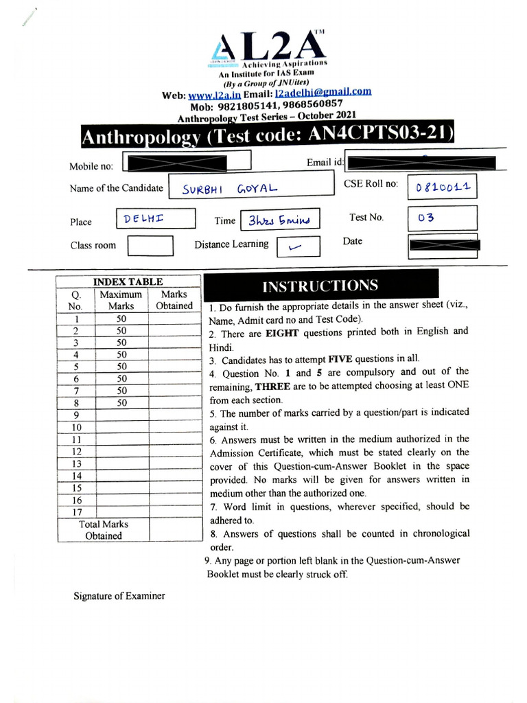 Anthropology-Paper 2 FLT | PDF
