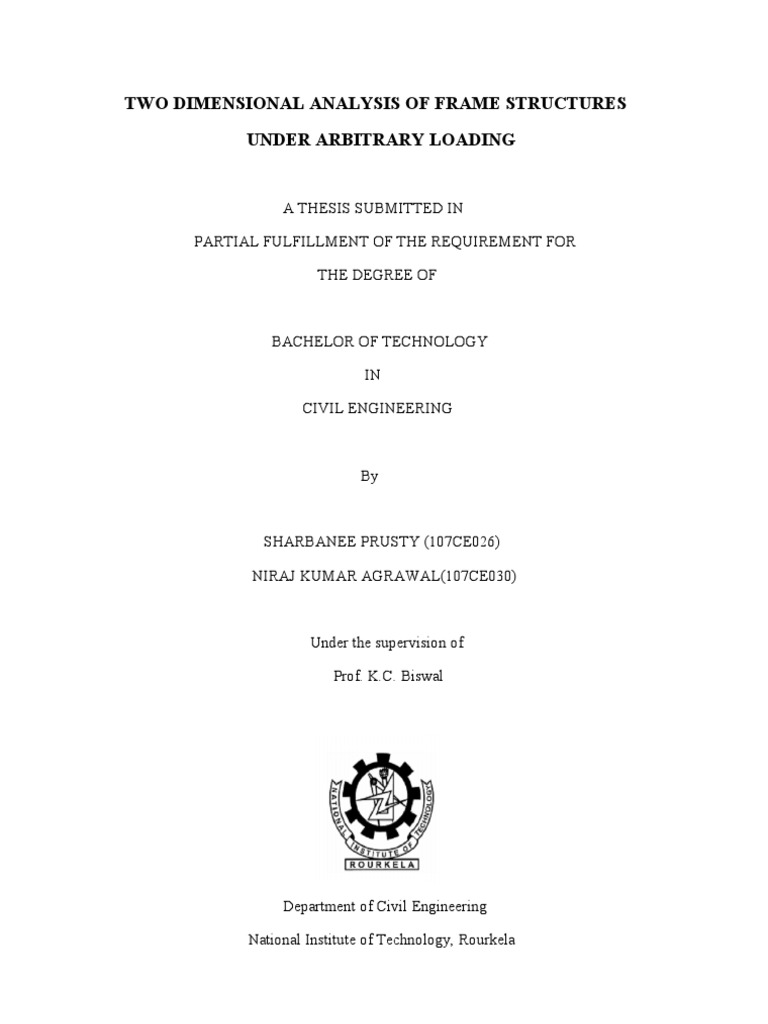 2D Frame Structure Analysis Thesis | PDF | Eigenvalues And Eigenvectors ...