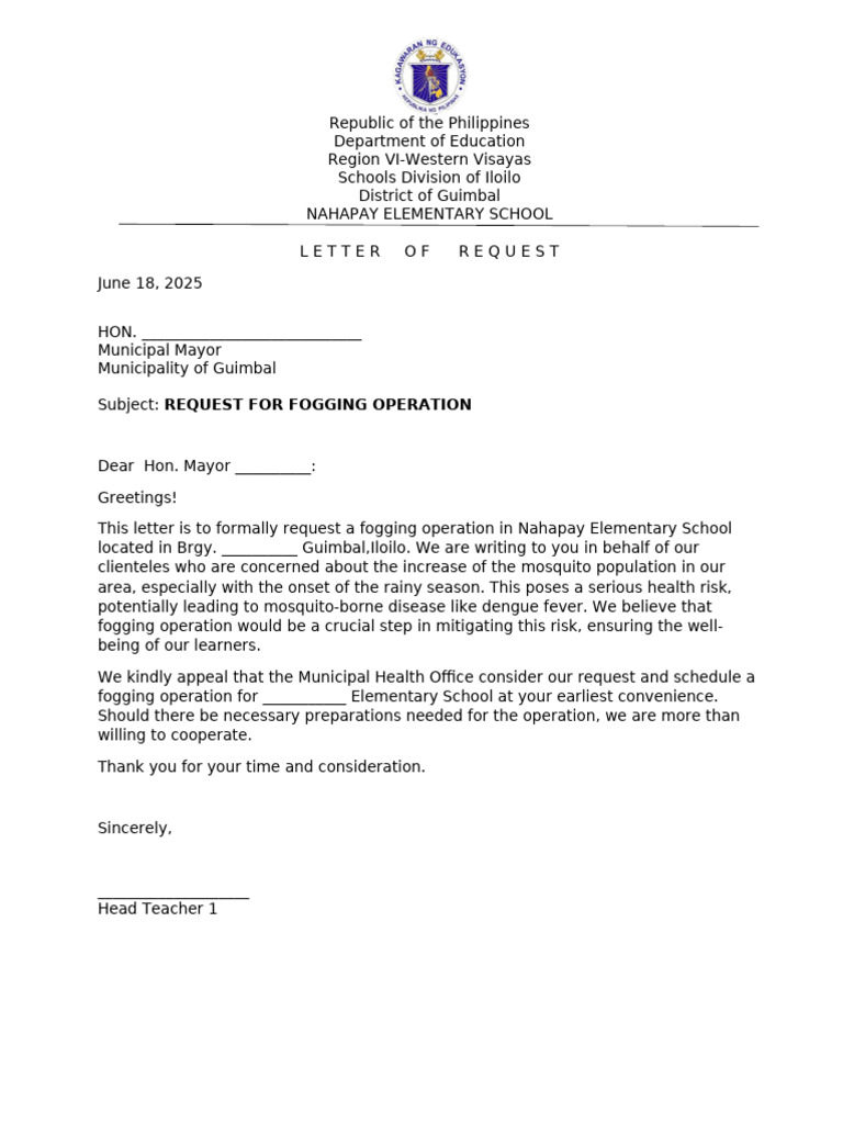 REquest For Fogging | PDF