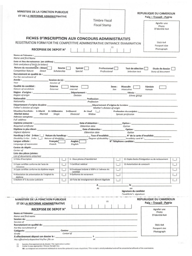 Fiche Inscription | PDF