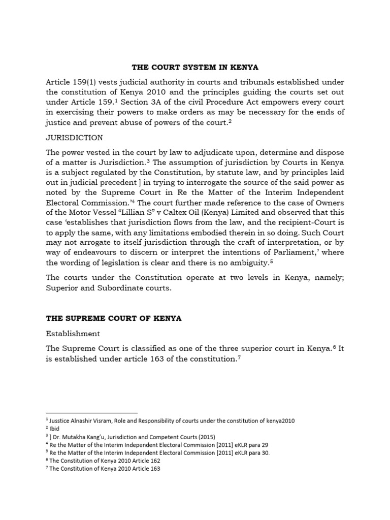 Court System in Kenya New Curr | PDF | Magistrate | Court System Of Canada