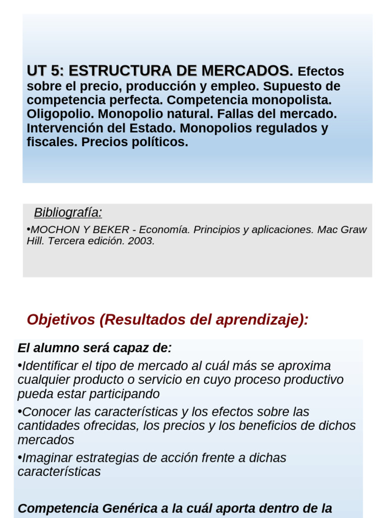 Ut4-Estructuras de Mercados (1) | PDF | Monopolio | Mercado (economía)