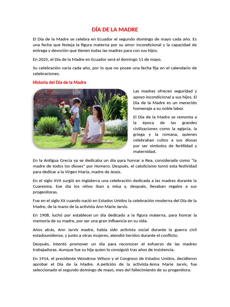 Día de La Madre | PDF