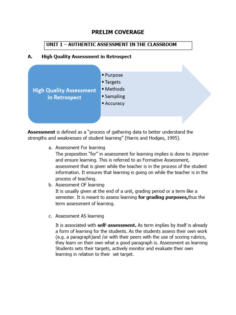 Prelim Coverage For PCK 6 | PDF | Educational Assessment | Learning