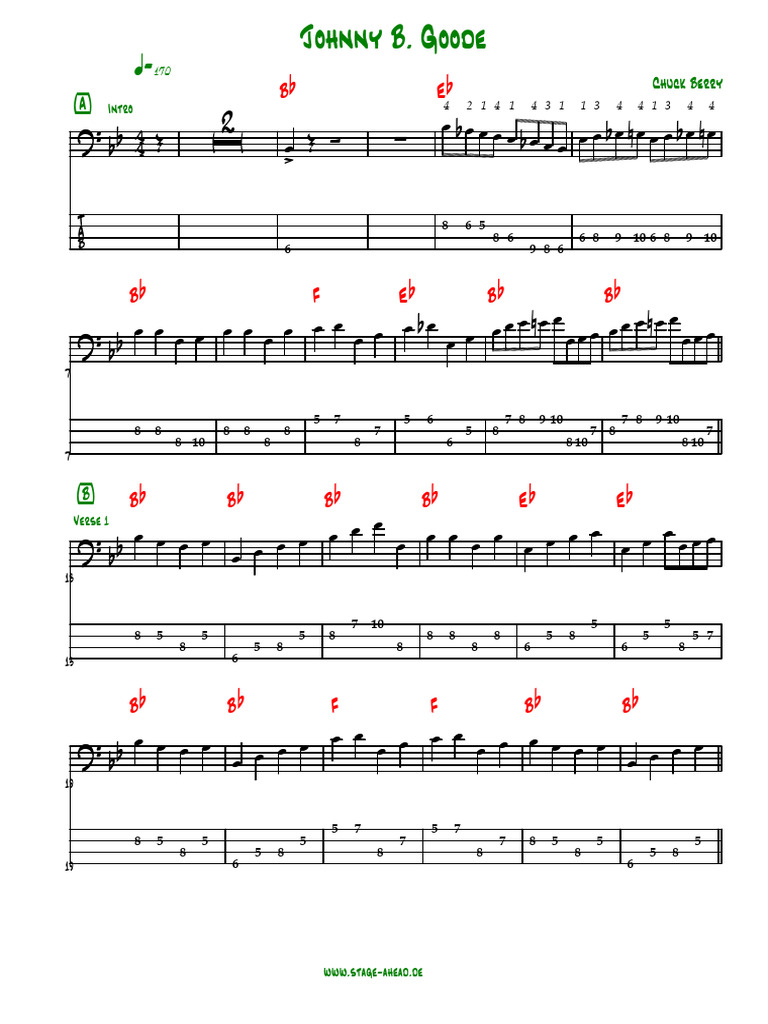 Chuck Berry - Johnny B. Goode | PDF | Songs Written