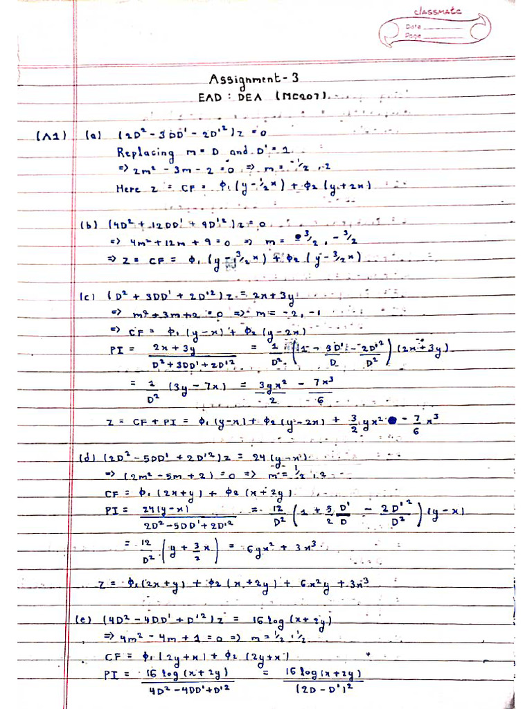 Differential Equations Assignment 3 | PDF