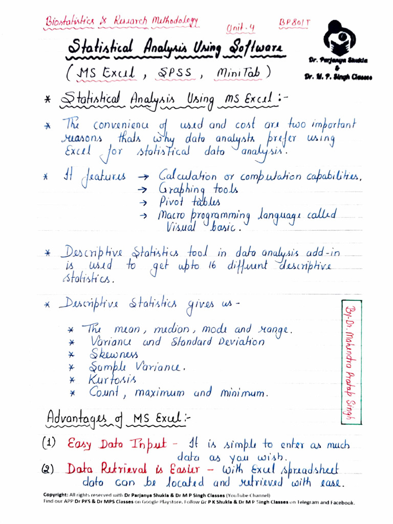 Statistical Analysis Using Softwares | PDF