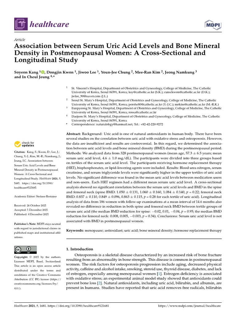 3.association Between Serum Uric Acid Levels and Bone Mineral | PDF ...