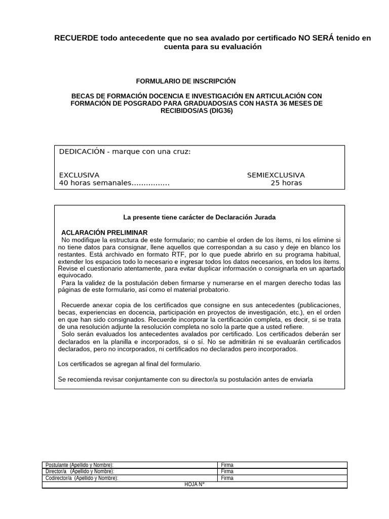 Formularios de Inscripcion DIG36S26 | PDF | Maestros | Science