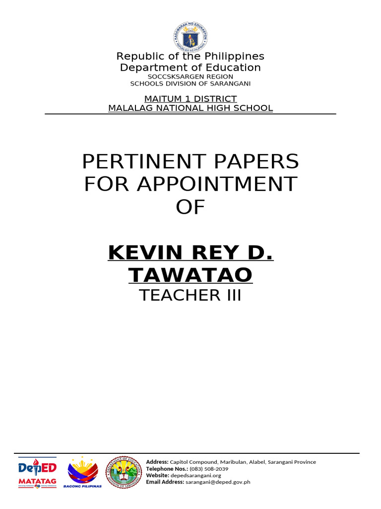 Cover Page Appointment | PDF