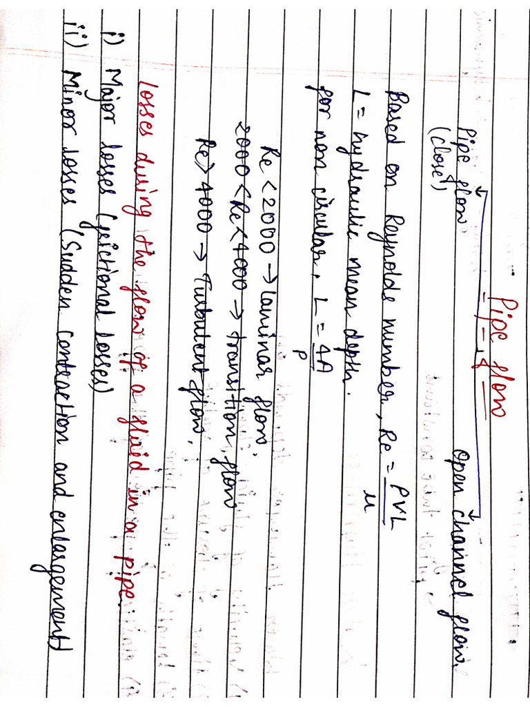 Pipe Flow Formulas Revision | PDF