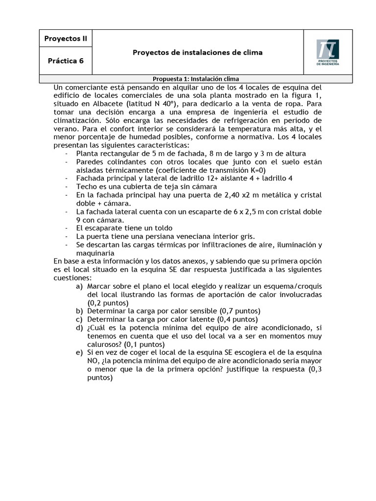 PRÁCTICA 6. Propuesta 1 Ejercicio Clima | PDF | Aire acondicionado | Humedad