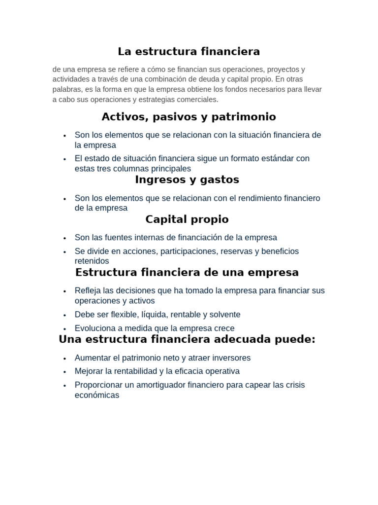 La Estructura Financiera | PDF | Business | Sector privado