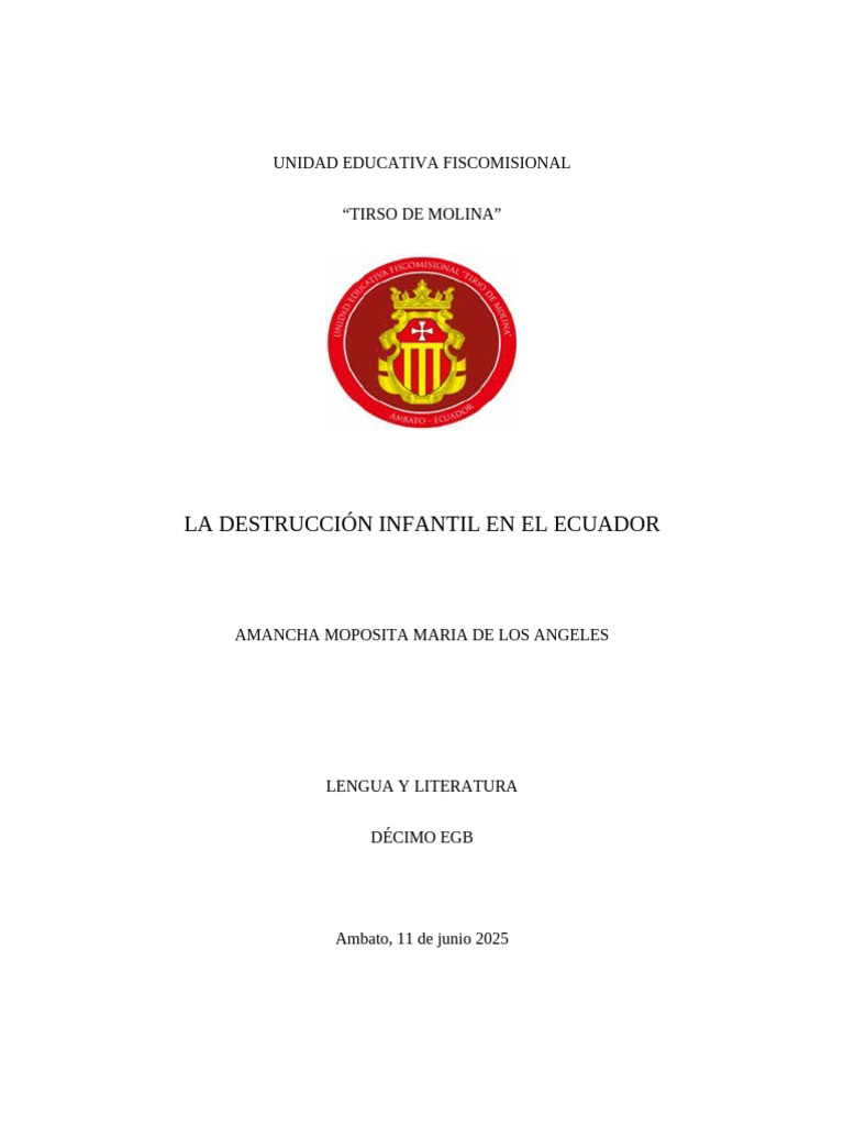 Ejemplo de Caratula e Indice de La Monografía | PDF