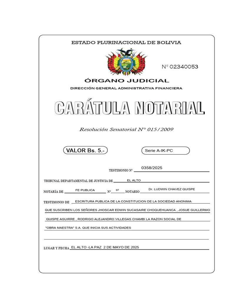 Caratula Notarial | PDF