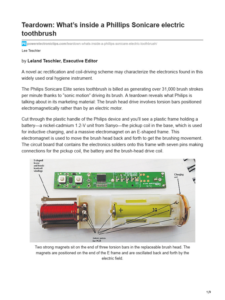 Teardown Whats Inside A Phillips Sonicare Electric Toothbrush | PDF | Rectifier | Electronic ...