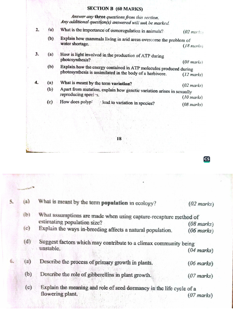 Biology P2 Questions Pdf