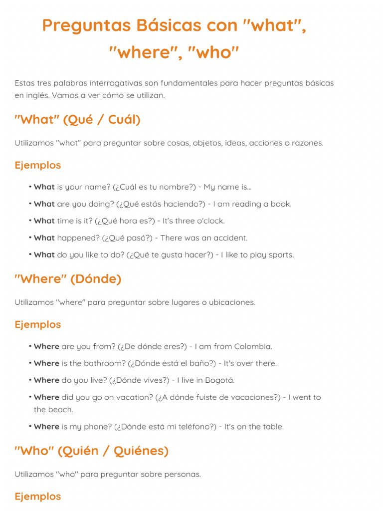 Preguntas Basicas | PDF