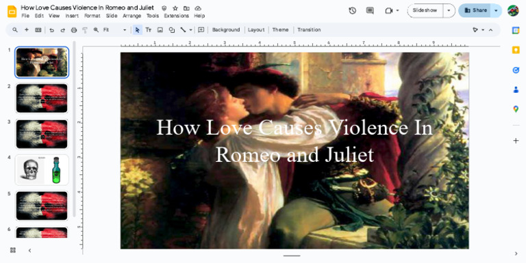 How Love Causes Violence in Romeo and Juliet - Google Slides | PDF