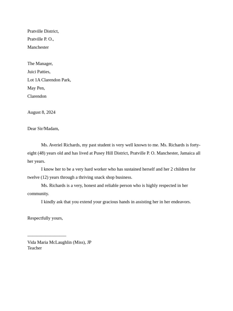 Reference Letter | PDF