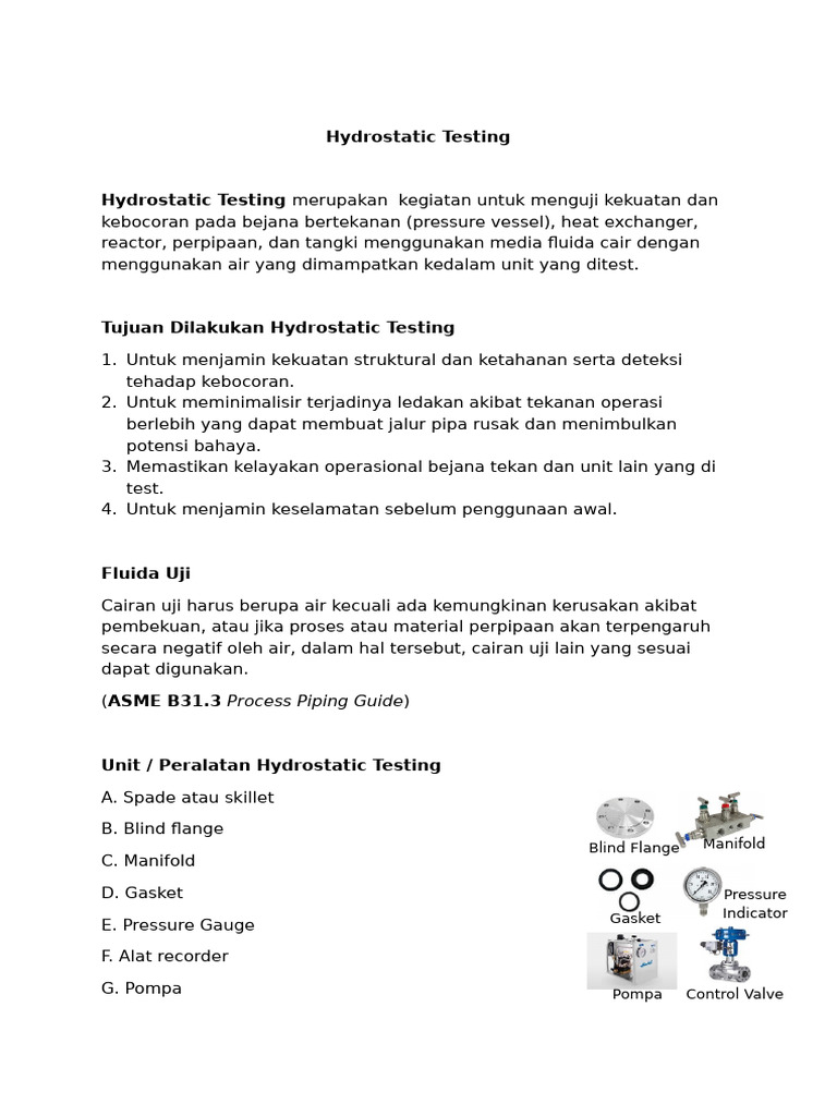 Hydrostatic Testing Safety | PDF