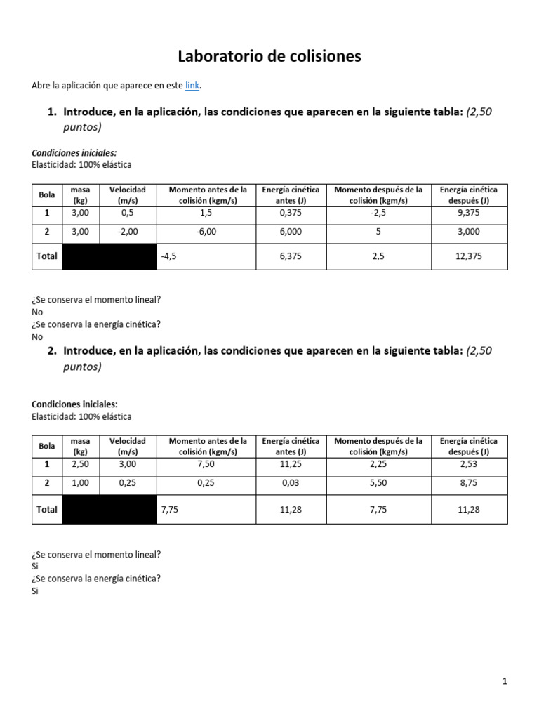 Práctica Colisiones 3 Hecha | PDF | Mecanica clasica | Naturaleza