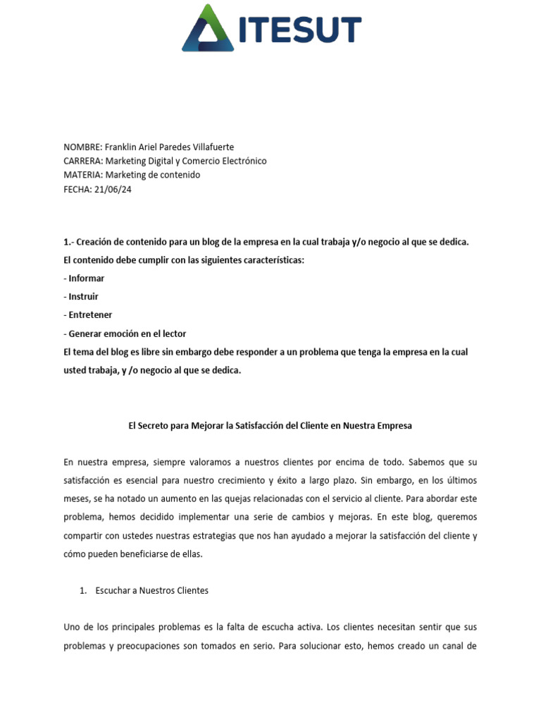 Franklin Ariel Paredes Villafuerte | PDF | Business | Marketing