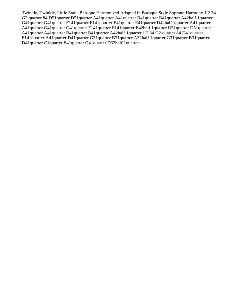 Baroque Harmony for Twinkle, Twinkle | PDF