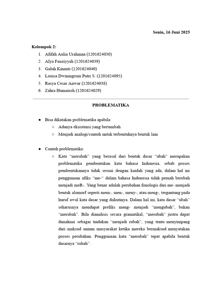 Ringkasan Morfologi Kelompok 2 | PDF