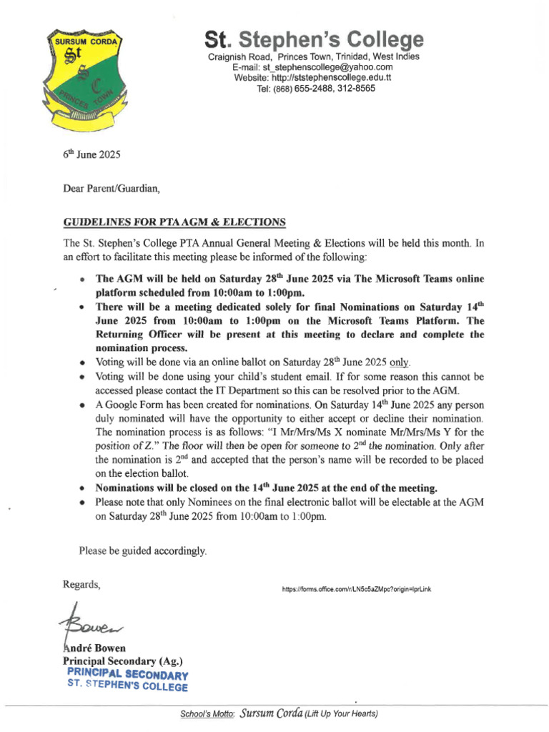 PTA Annual General Meeting and Elections | PDF