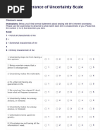 Intolerance of Uncertainty Scale - IUS-12 | PDF