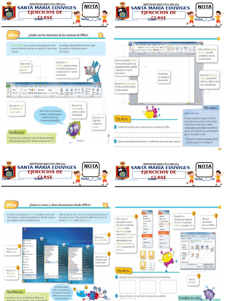 Ficha de Trabajo 3 y 4 Grado - Computacion - III Unidad | PDF